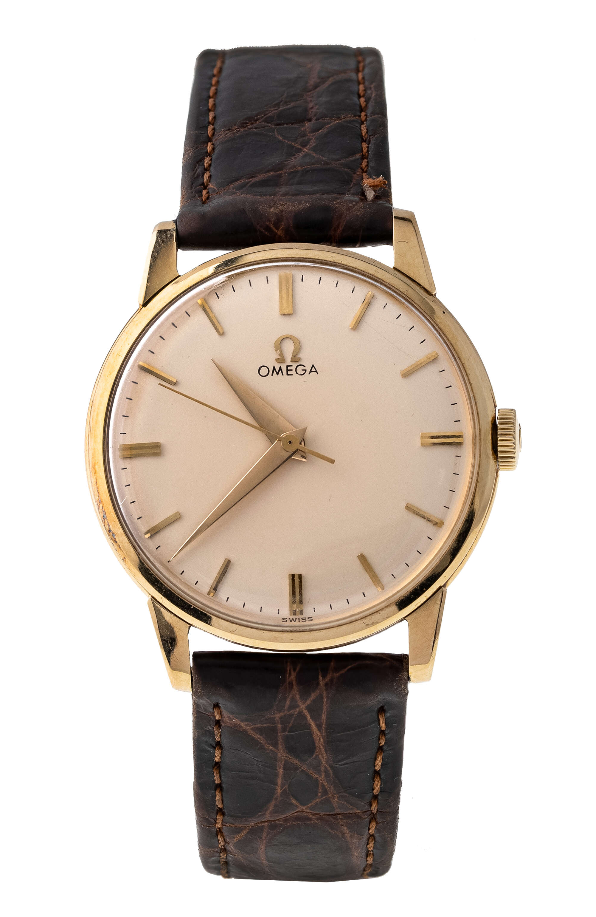 Roseberys London | A wristwatch, by Omega, 1970s, circular cream coloured