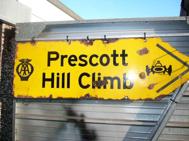 Iconic Auctioneers | AA 'Prescott' enamelled road sign.-Sold