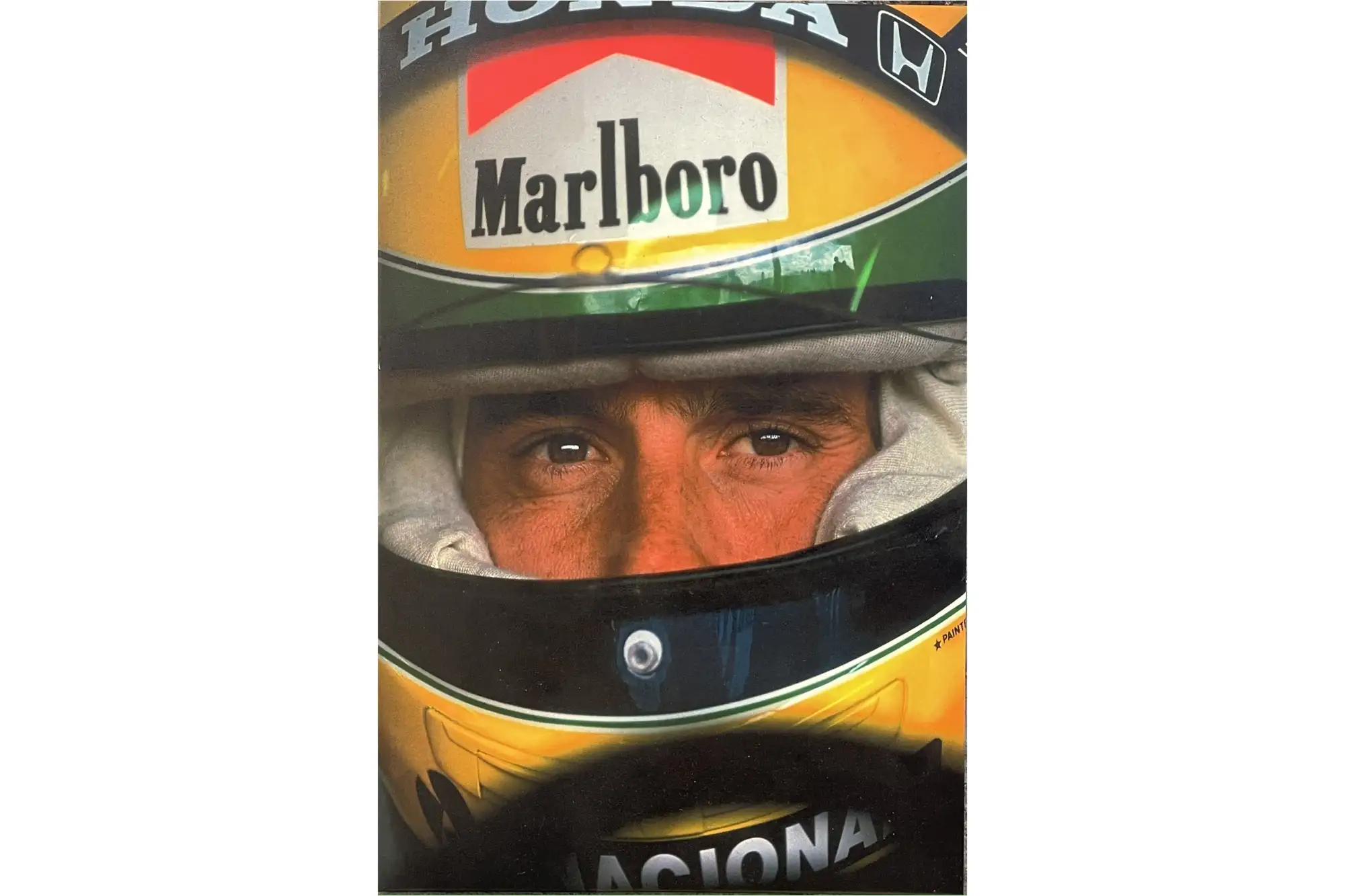 Iconic Auctioneers | Ayrton Senna Close-Up Photograph on Canvas-For Sale