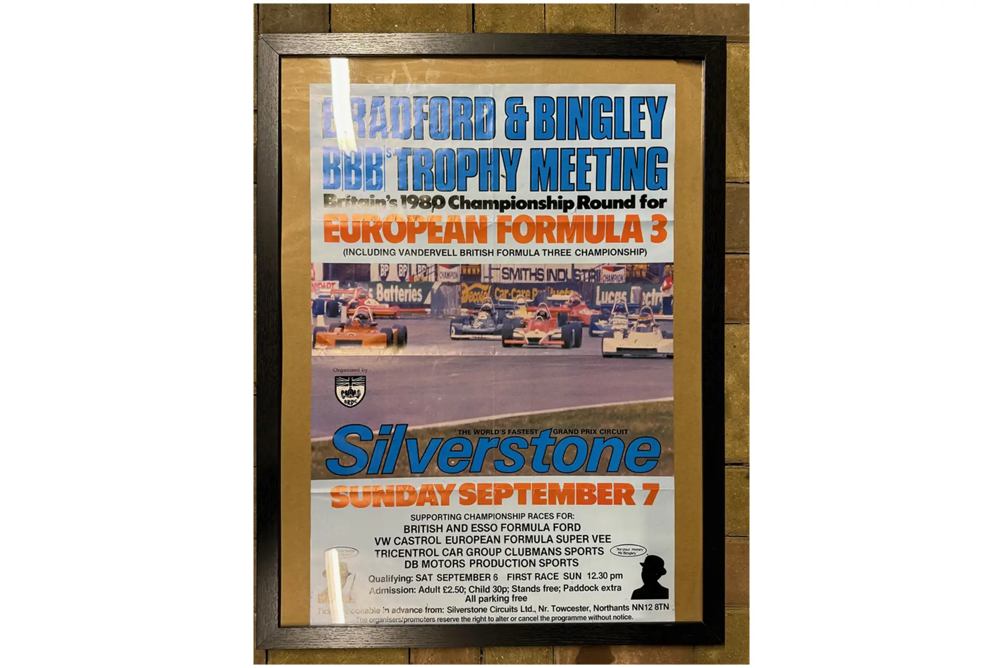 For Sale | 1980 Framed Silverstone F3 event poster circa 85x65cm -For Sale