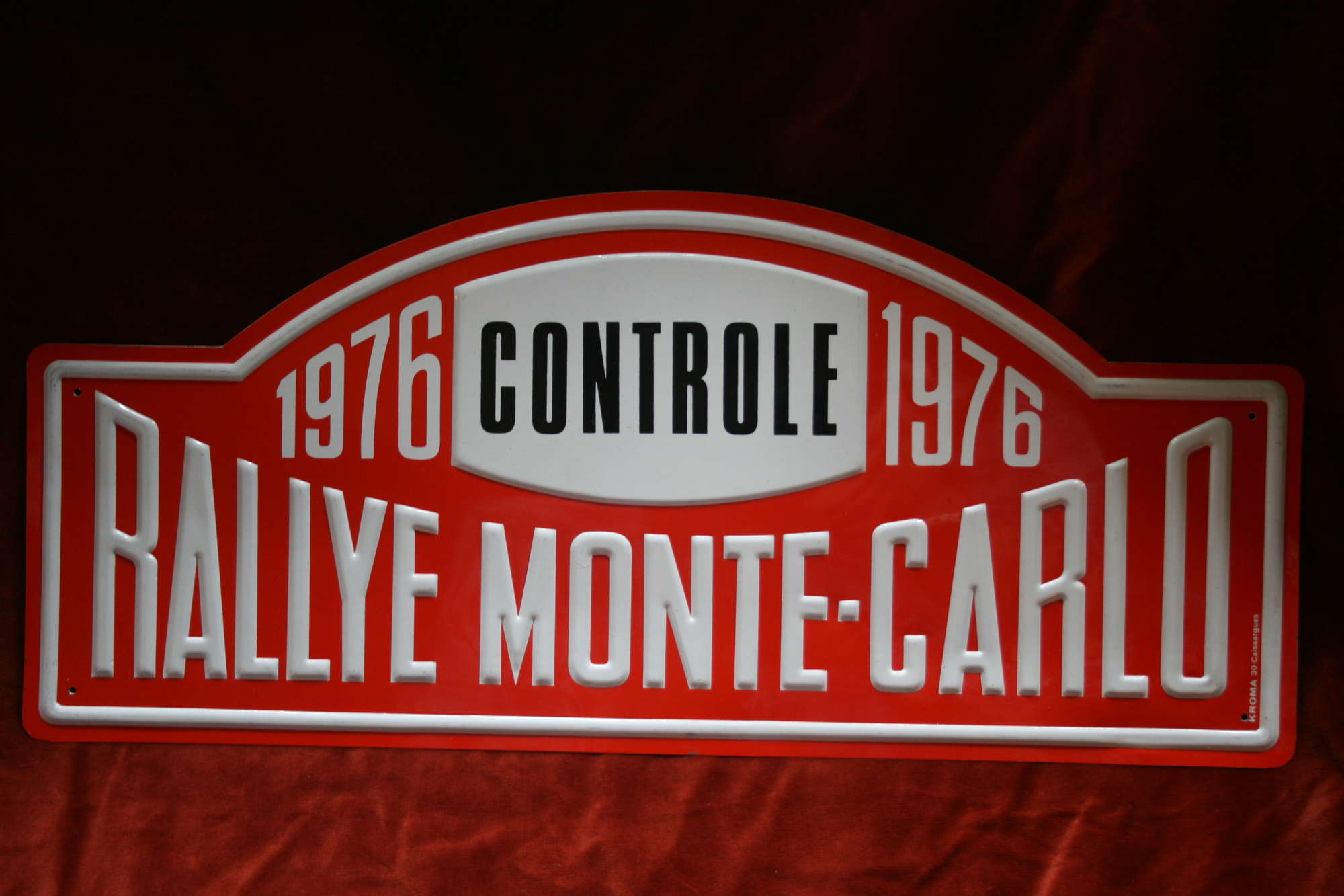 Iconic Auctioneers | Monte Carlo Rally 1976 Vehicle Plate-Sold