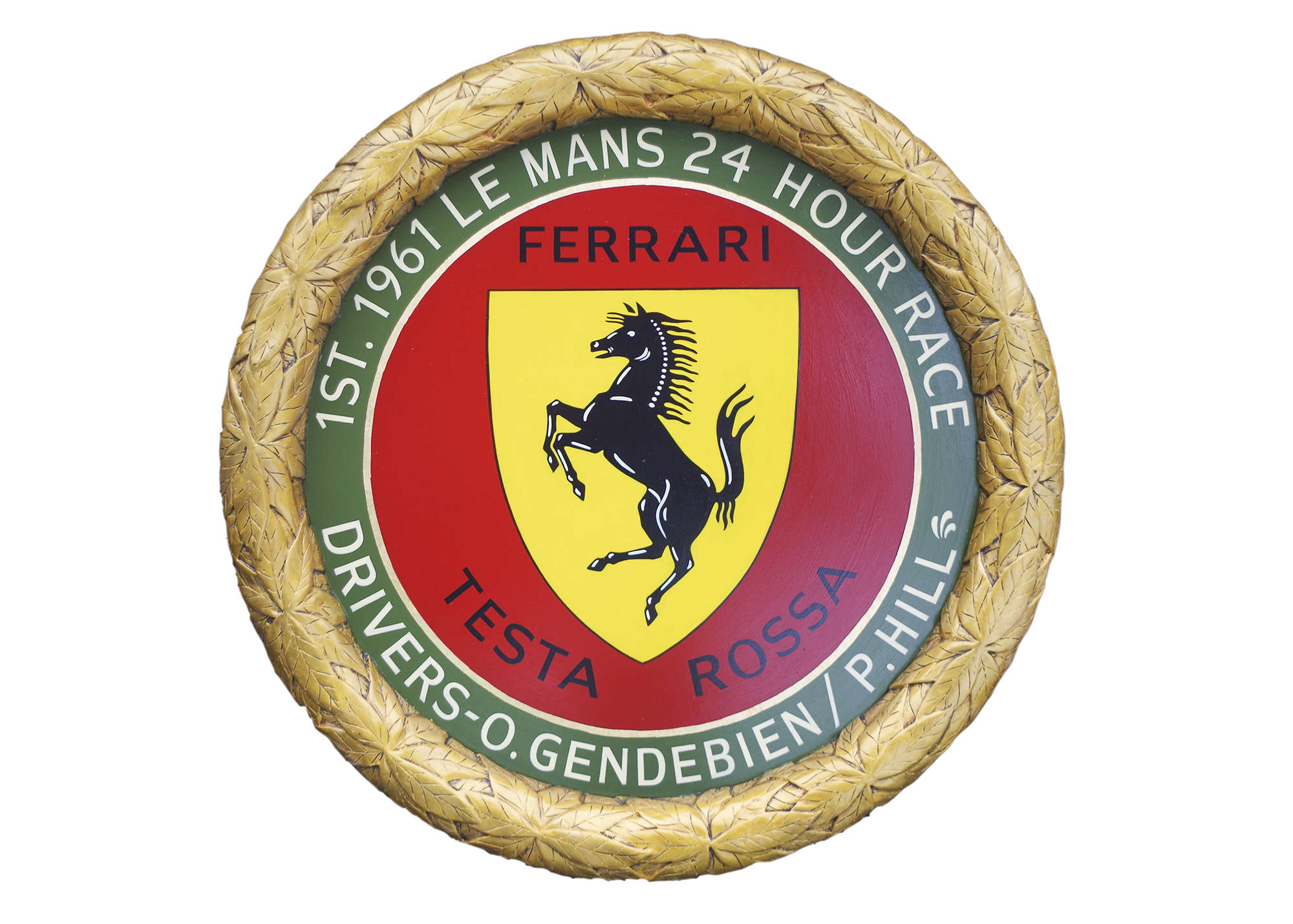 Iconic Auctioneers | Hand Painted, Raised Laurel Leaf Ferrari Roundel-Sold