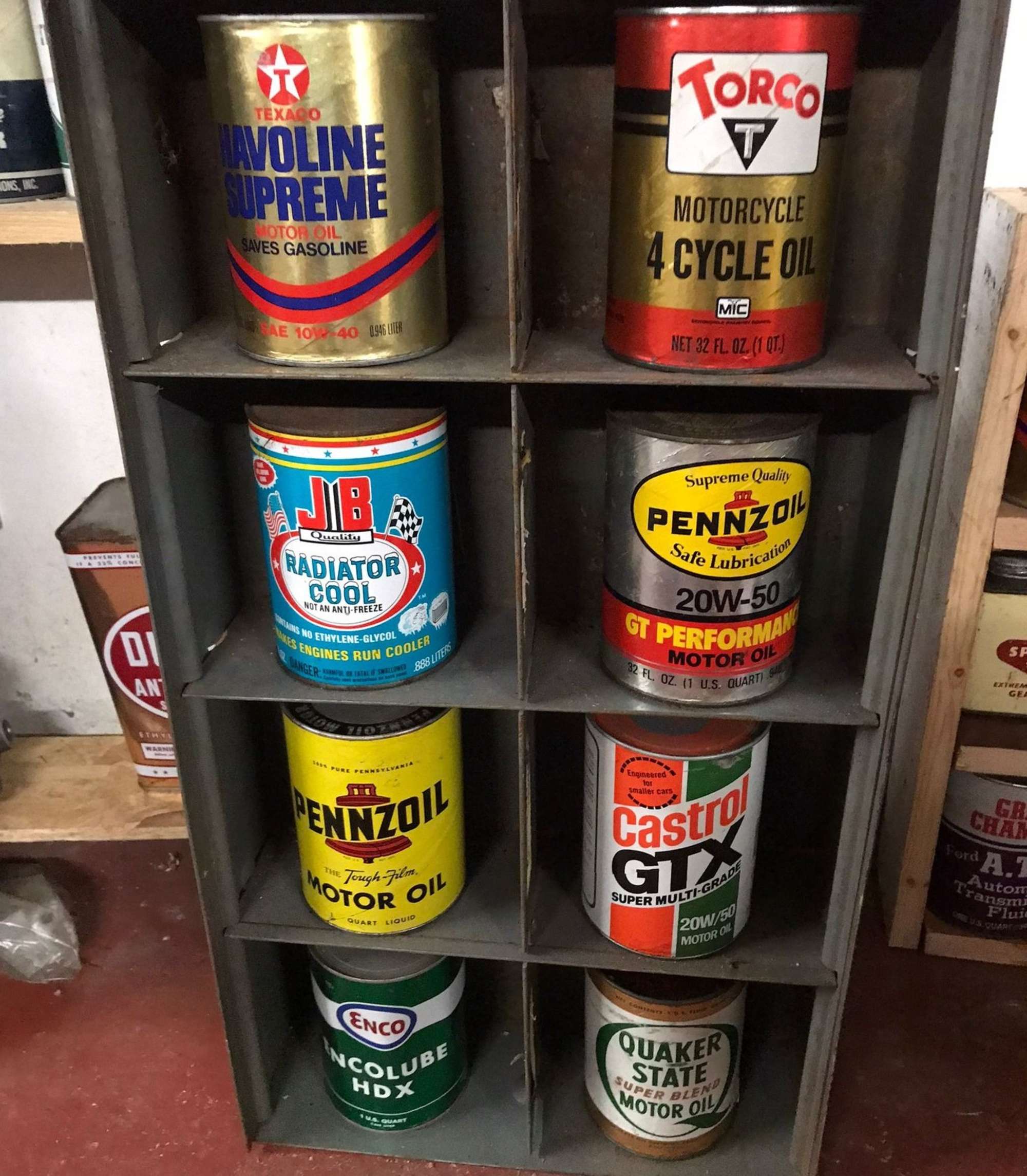 Iconic Auctioneers | New Old Stock U.S. Quart Oil Cans-Sold